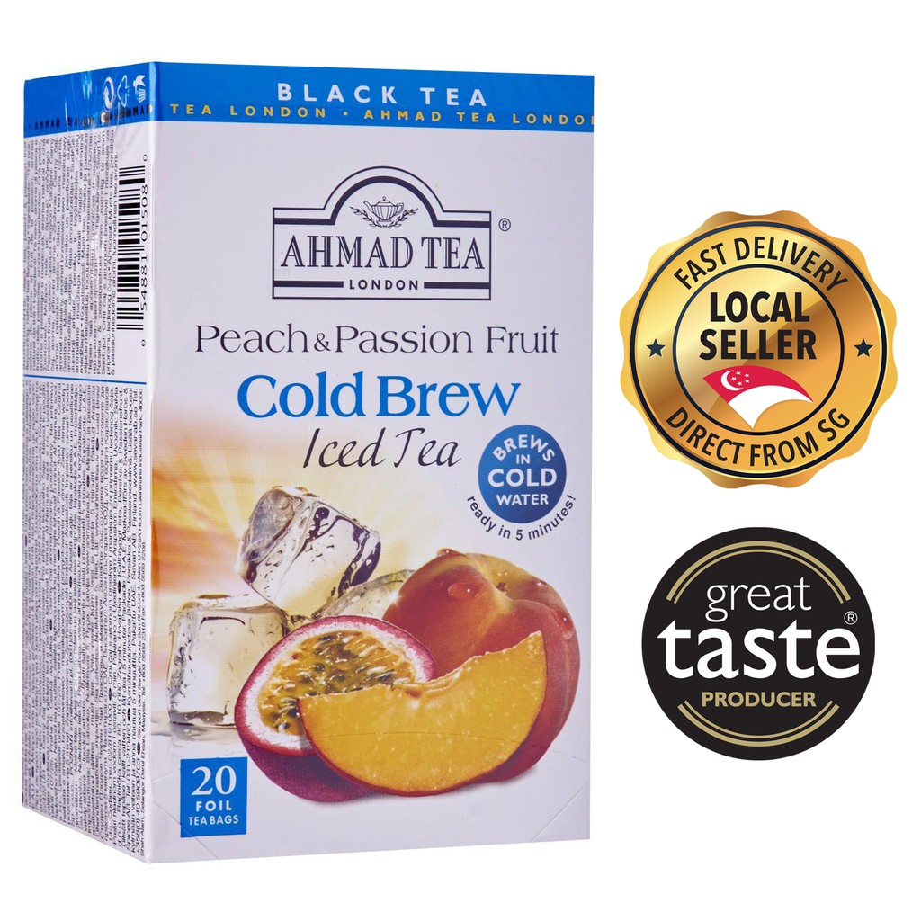 Ahmad Tea Peach And Passion Fruit Cold Brew Iced Tea 20's (Halal ...