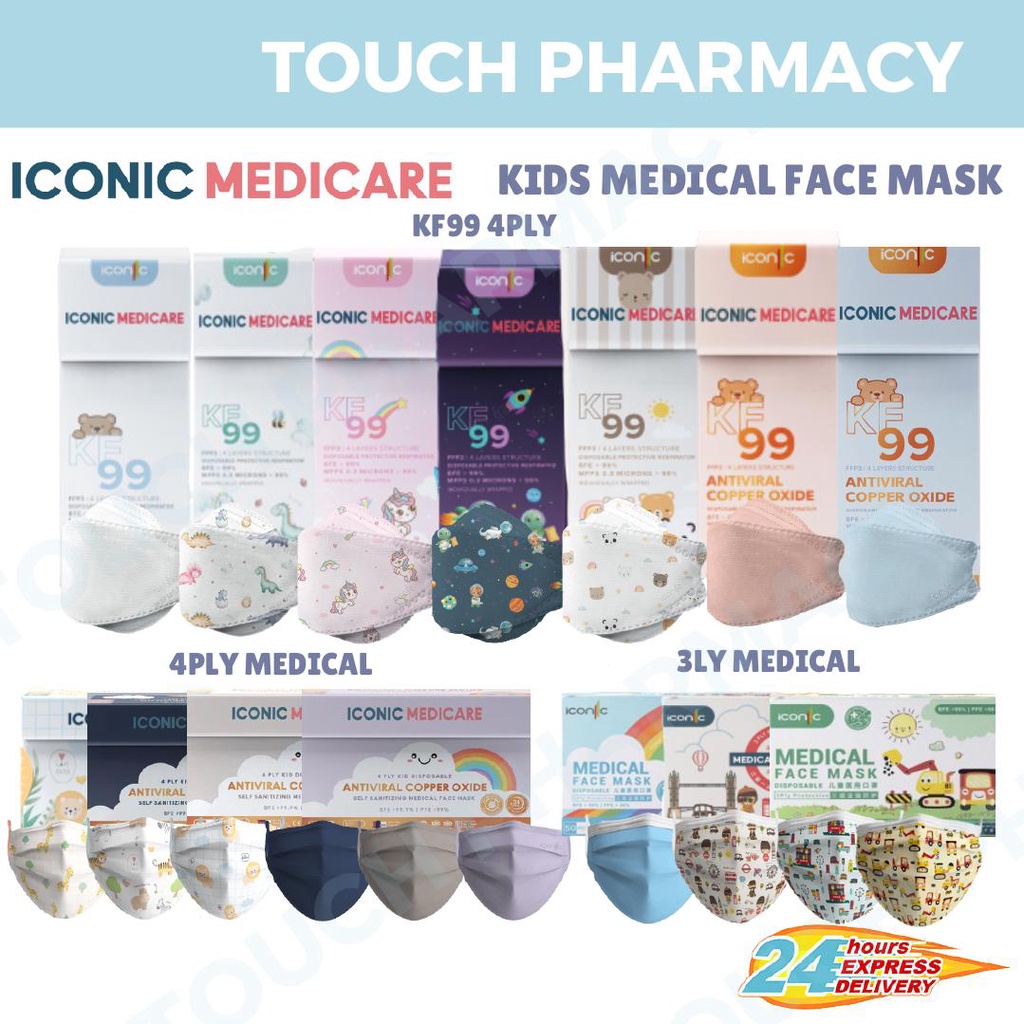 ICONIC 3PLY/4PLY/KF99/KN99/3D KIDS Medical Facemask/Signature Quality ...