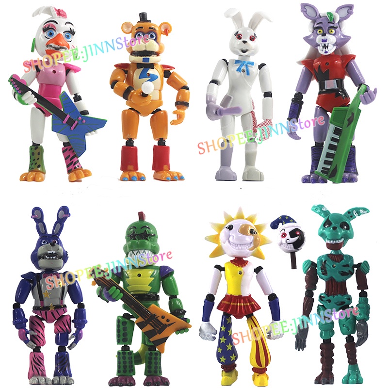 JINN 8pcs FNAF Toys Five Nights At Freddy's Security Breach Action ...