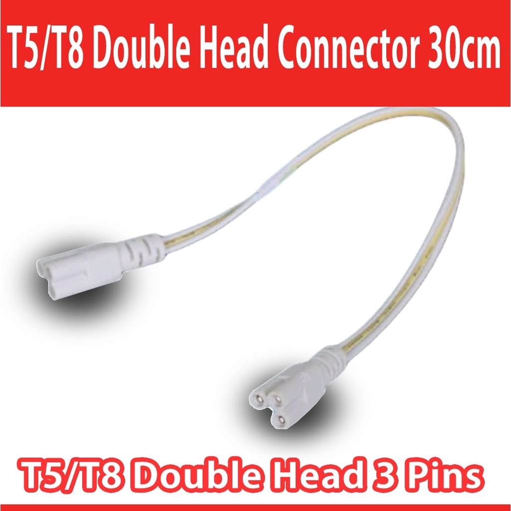 🌞3 Pin Two Head Connector 30cm* T5/T8 Integrated Tube | Shopee Singapore
