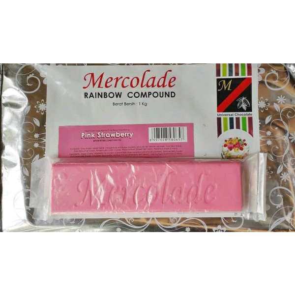 [1kg] Mercolade Pink Strawberry 1kg Chocolate Rainbow Compound - Pink ...