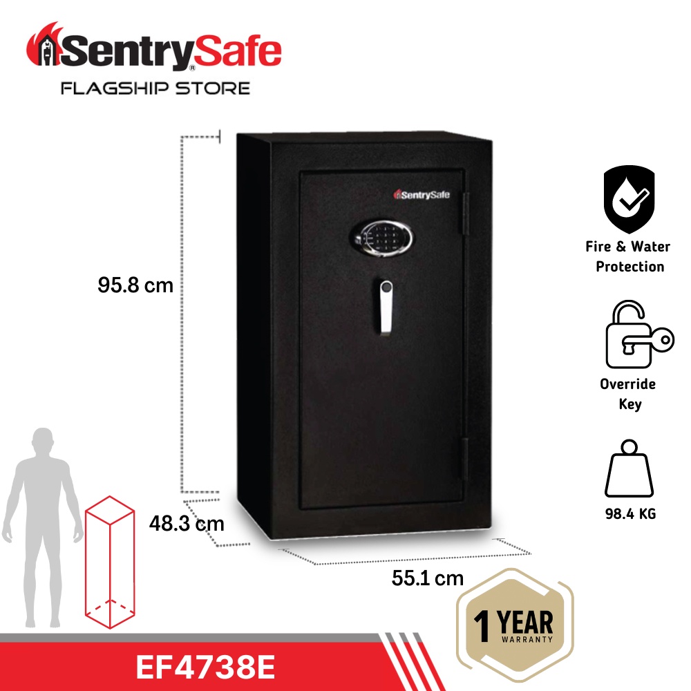 SentrySafe EF4738E Digital Executive Fire & Water Resistant Safe | Shopee Singapore
