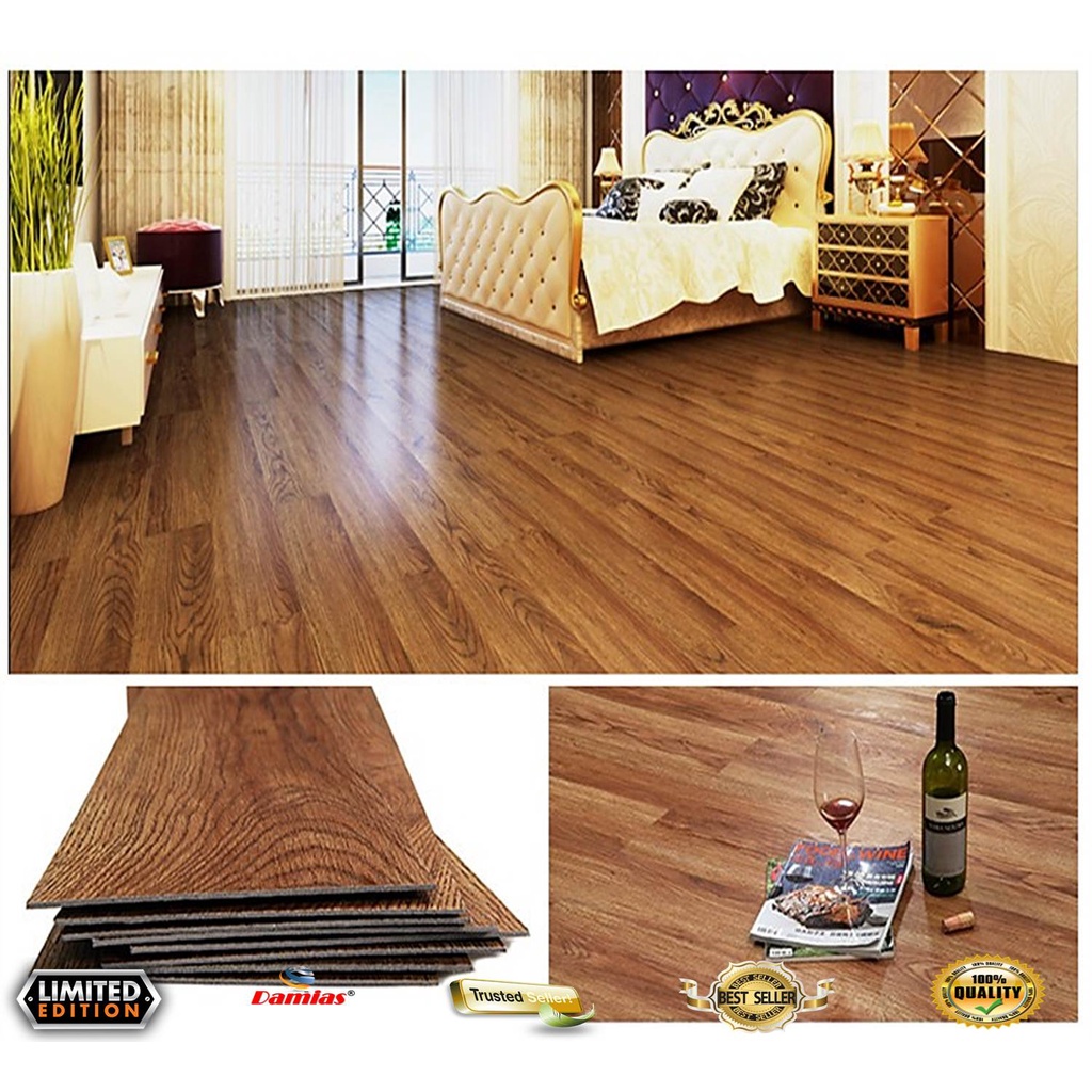 Vinyl Floor 16 Pcs Coverage 24 Square Feet Wood Design Look Modern and ...