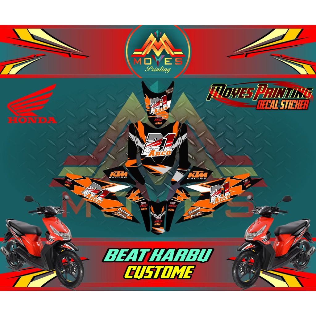 Sticker Decal Honda Beat Carburetor - Decal sticker full body Custom ...