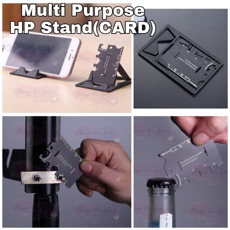 [SG SELLER] [FREE SHIPPING] Multi Purpose Phone Stand Metal Card Size ...