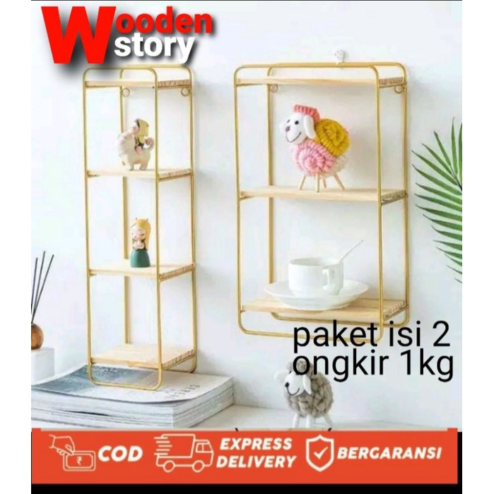 HIASAN DINDING Wall Shelves-Wall Decorations (package contains 2 pcs ...