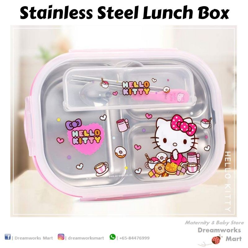 Hello Kitty Stainless Steel Lunch Box Set / Food Container | Shopee ...