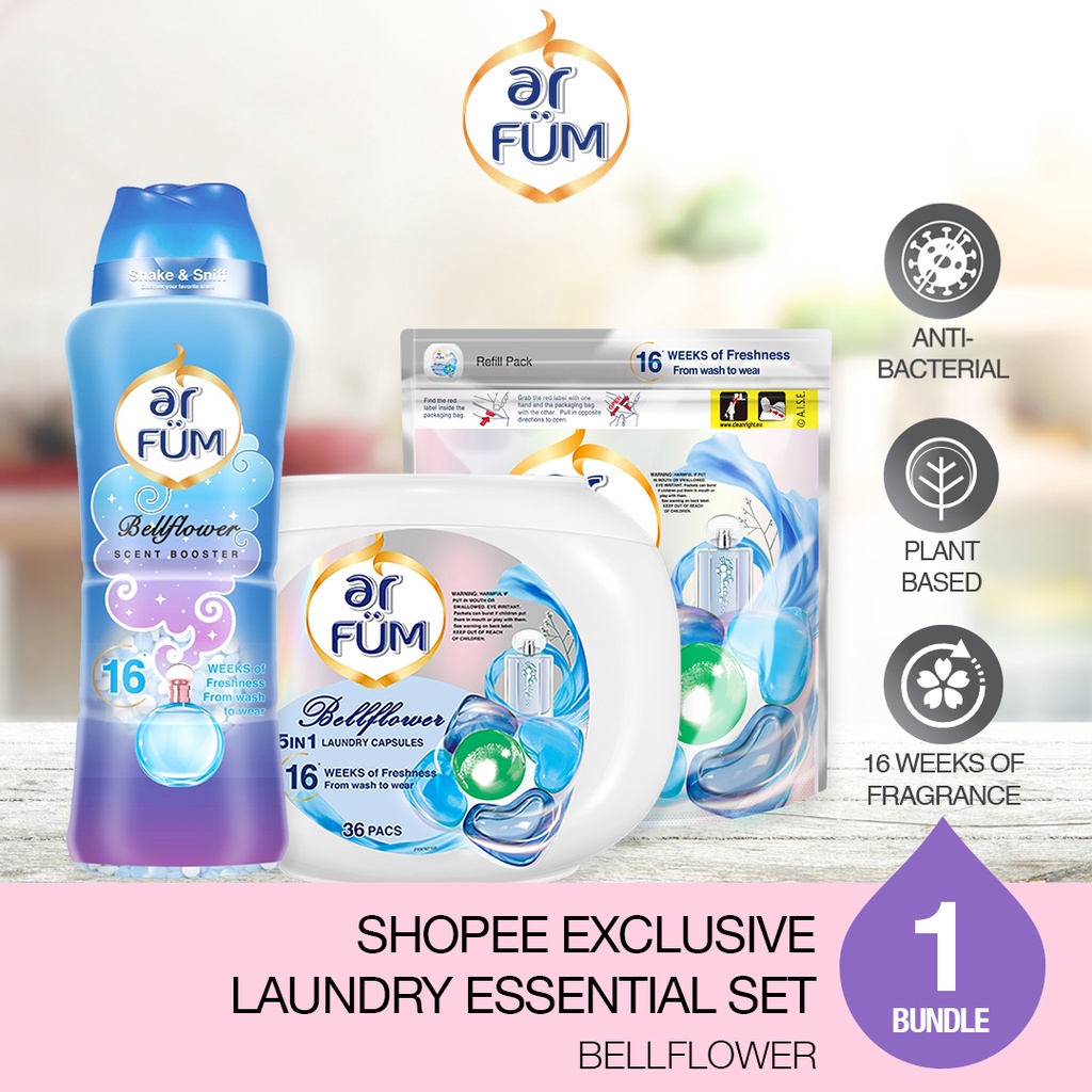 [Shopee Exclusive] ar FÜM 5in1 Laundry Capsules 36 Pods + Refill Pack ...