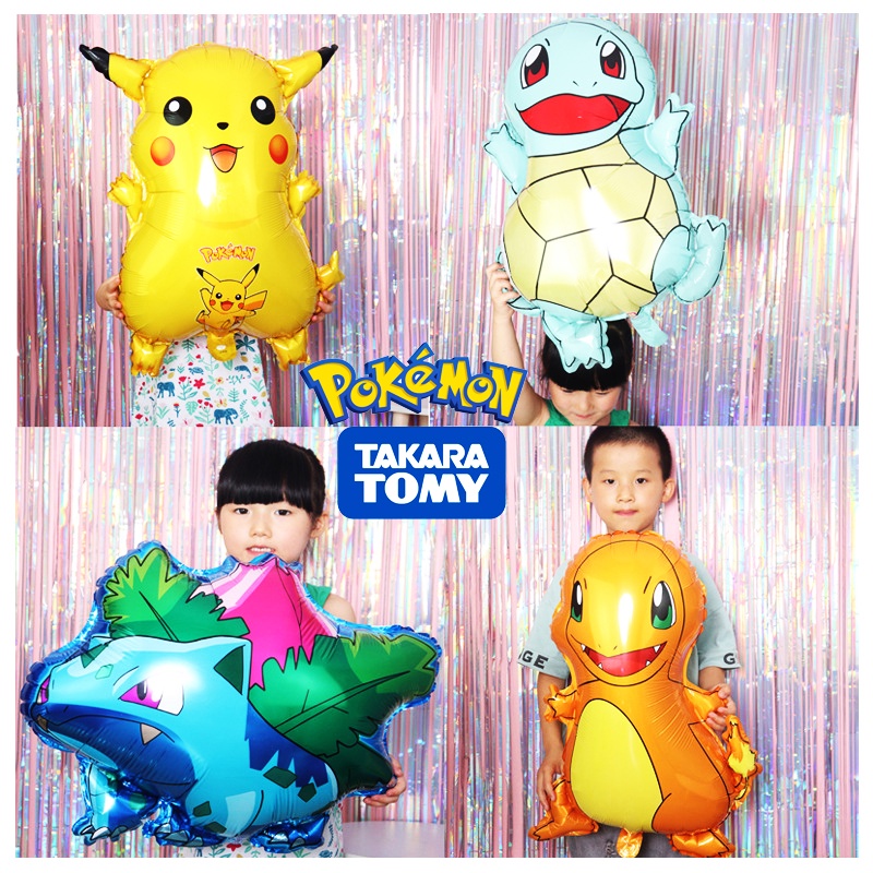 Pokemon Figures Balloons Pikachu Charmander Squirtle Bulbasaur ...