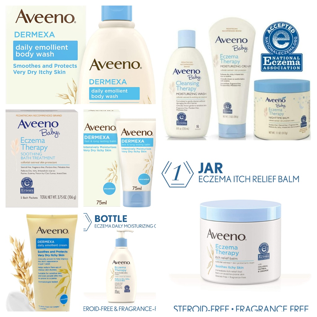 Aveeno/AveenoBaby Eczema Therapy Itch Relief Balm / Cream/ Bath for Dry ...