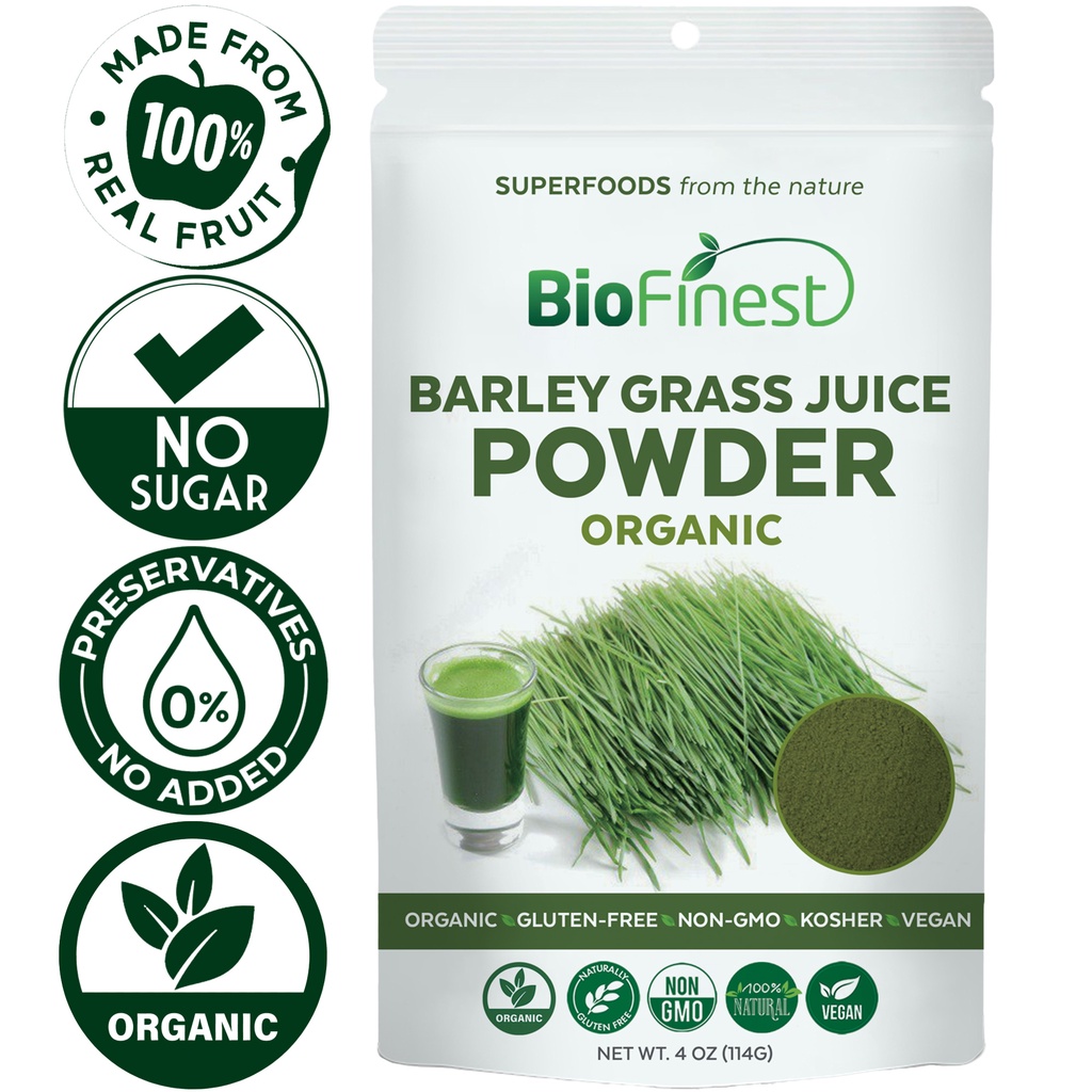 Biofinest Barley Grass Juice Powder Organic Freeze Dried Superfood 114g ...
