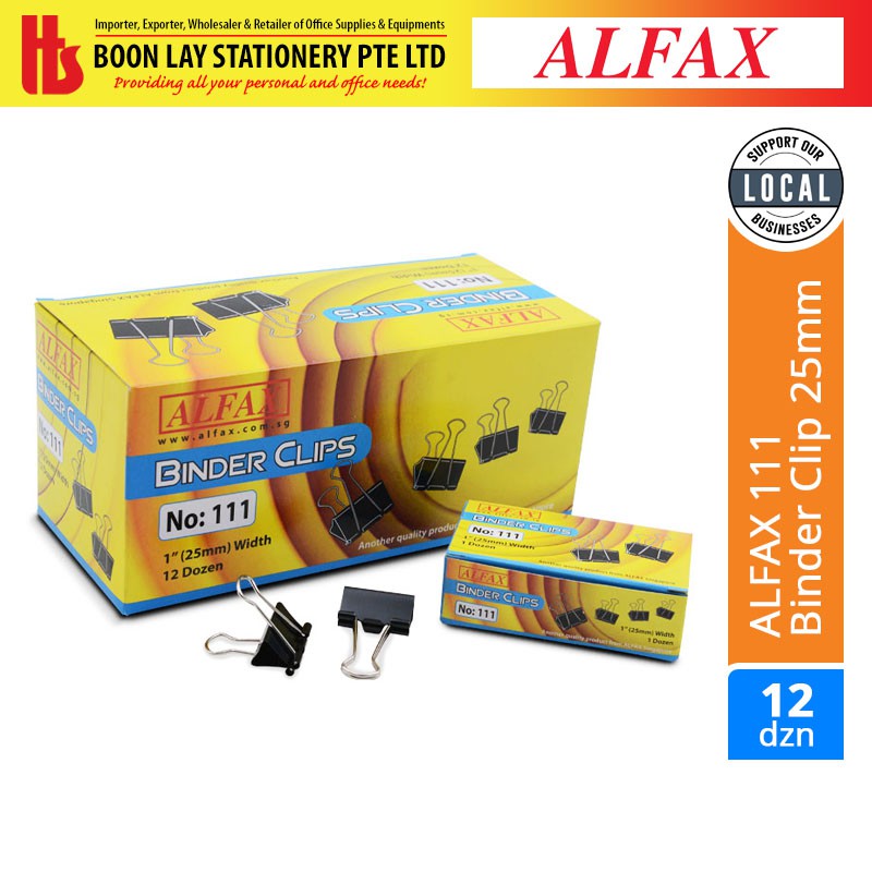 ALFAX 111 Binder Clip 25mm (12pcs per box) | Shopee Singapore