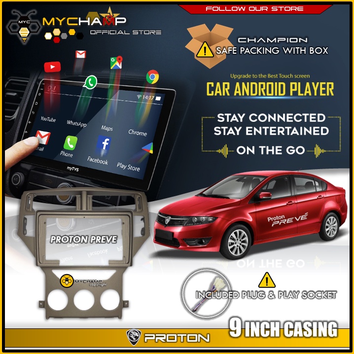 PROTON PREVE 9 Inch Car Audio Big Screen Android Player Casing (With ...