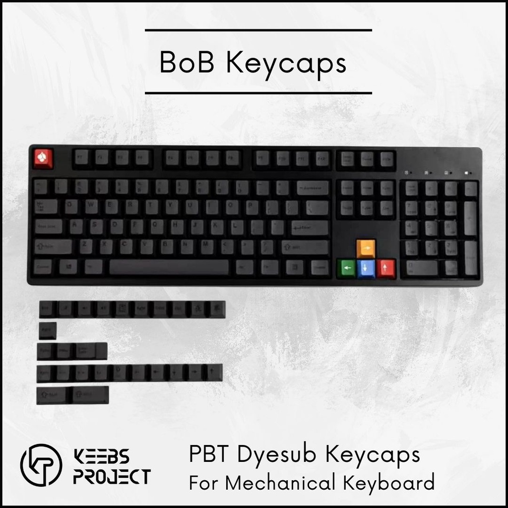 BoB Black on Black Pbt Cherry Profile Keycaps for Mechanical Keyboard ...