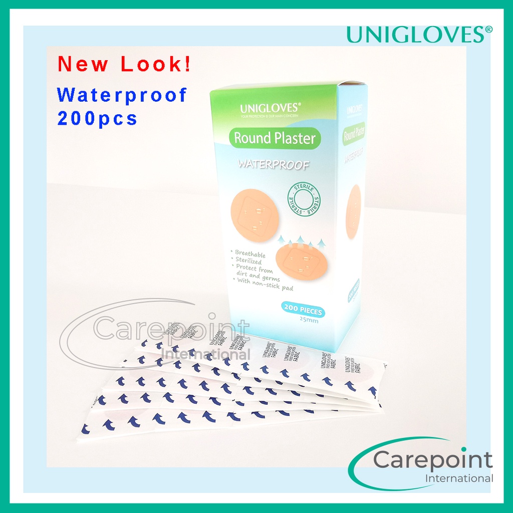 [200 pcs] Unigloves Waterproof Round Plaster | Shopee Singapore