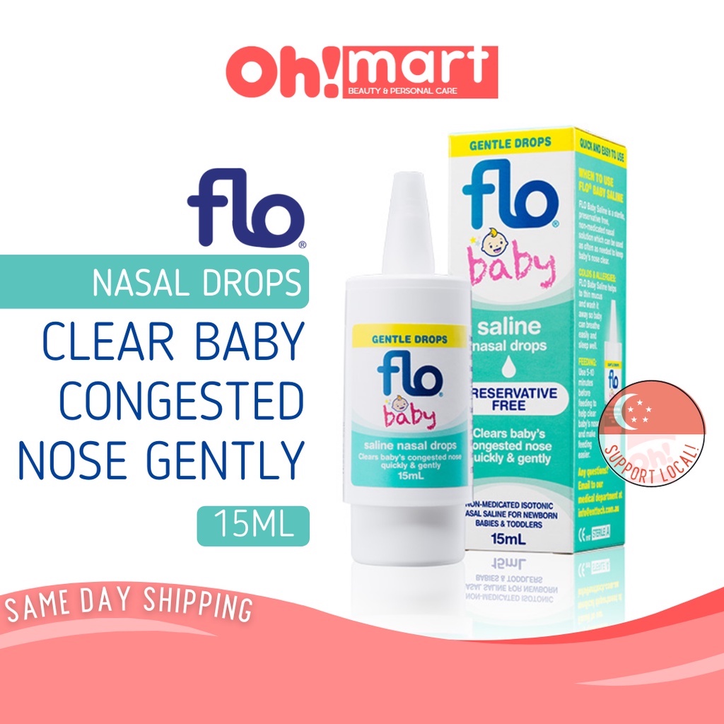 FLO Baby Saline Nasal Drops 15ml | Shopee Singapore