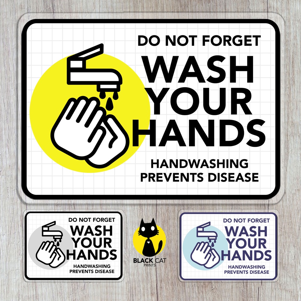Wash Your Hand Sign | Laminated Signage | Sign Board | Shopee Singapore