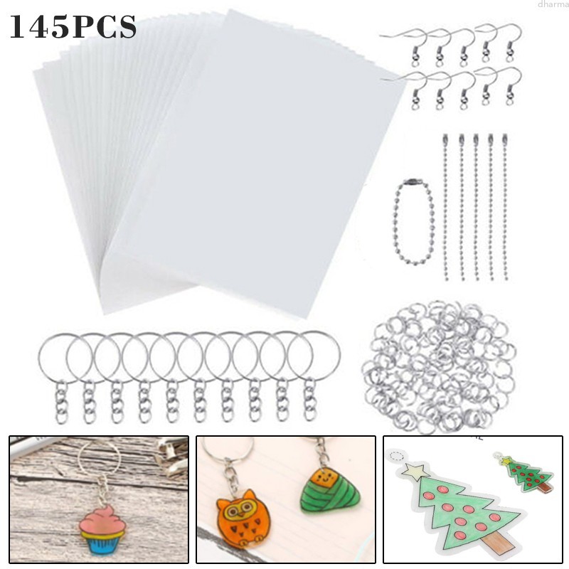 New Heat Shrink Plastic Sheets Kit Shrinky Paper Hole Punch Keychains DIY | Shopee Singapore