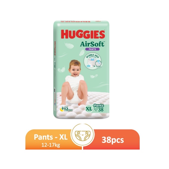 Huggies Ultra Natural Air Soft Pants -XL 38 pcs (12-17KG) | Shopee ...