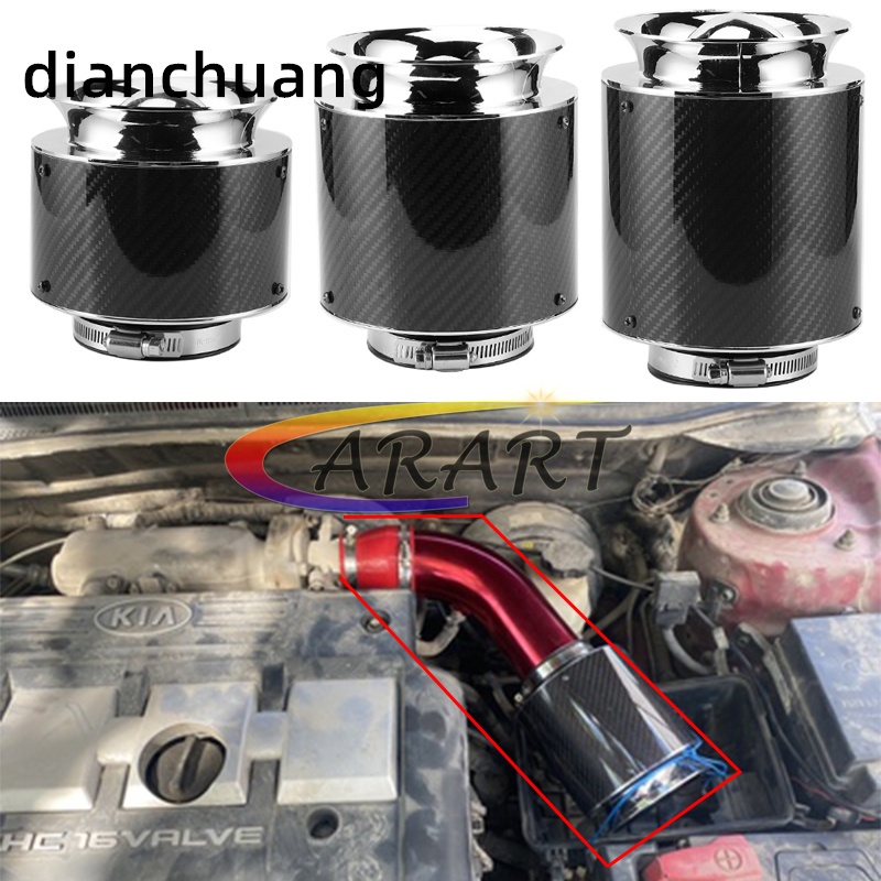 Carbon 3Inch/76mm Air Filter Supercharger Hood Air Intake Kit High ...