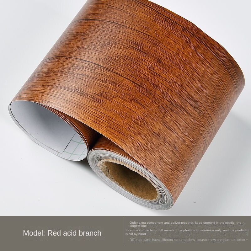 Se7ven+ Thickened skirting line wood grain sticker self-adhesive waist ...
