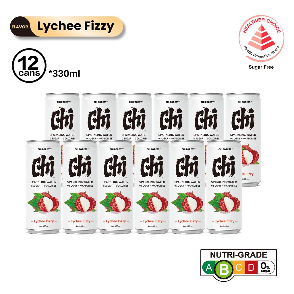 Chi Forest Lychee Fizzy Soda Sparkling Water Drink 330ml x 12 Cans | Shopee Singapore