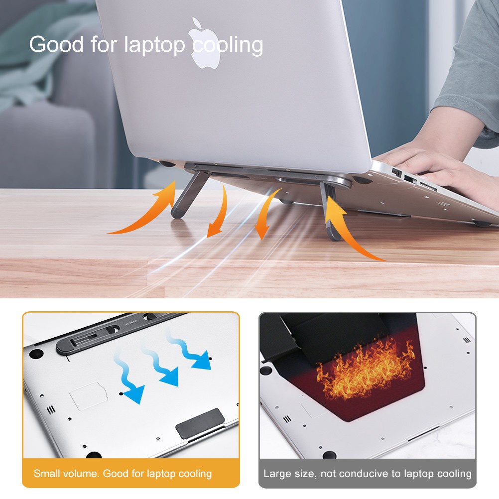 Portable Adjustable Black Notebook Foldable Cooling Stand / Ventilated ...