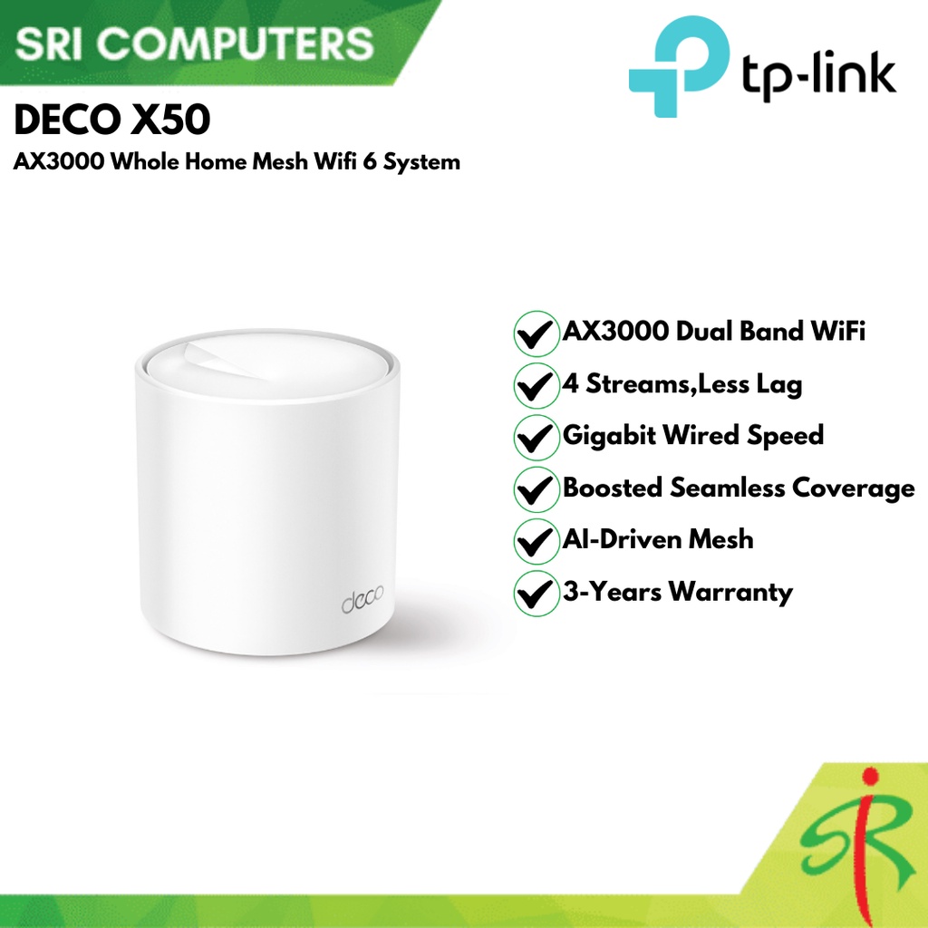 TP-LINK DECO X50 AX3000 Whole Home Mesh Wi-Fi 6 System (3-Years ...