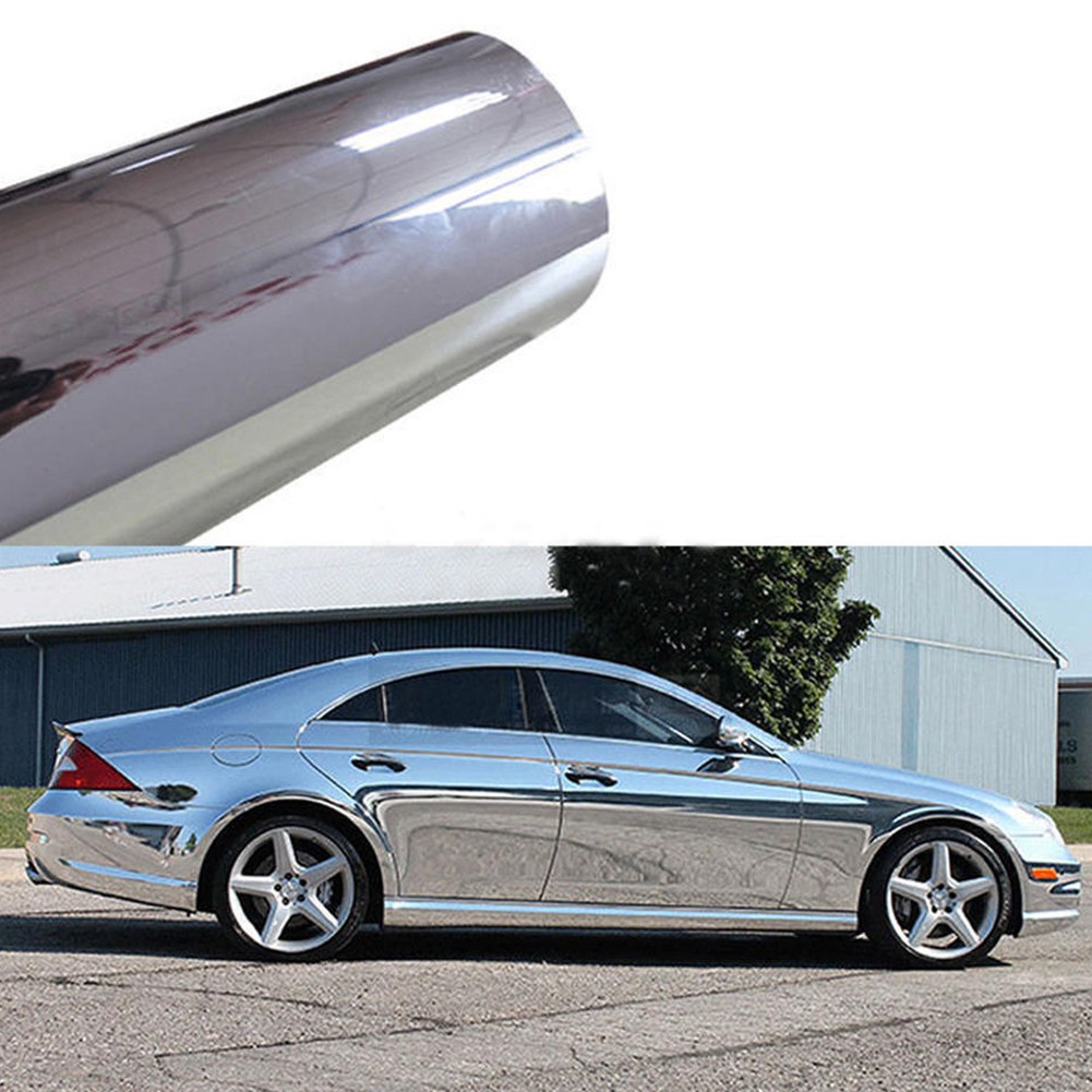 Vinyl wrap Self-Adhesive Bubble-Free Silver Chrome Vinyl Wrap Film ...