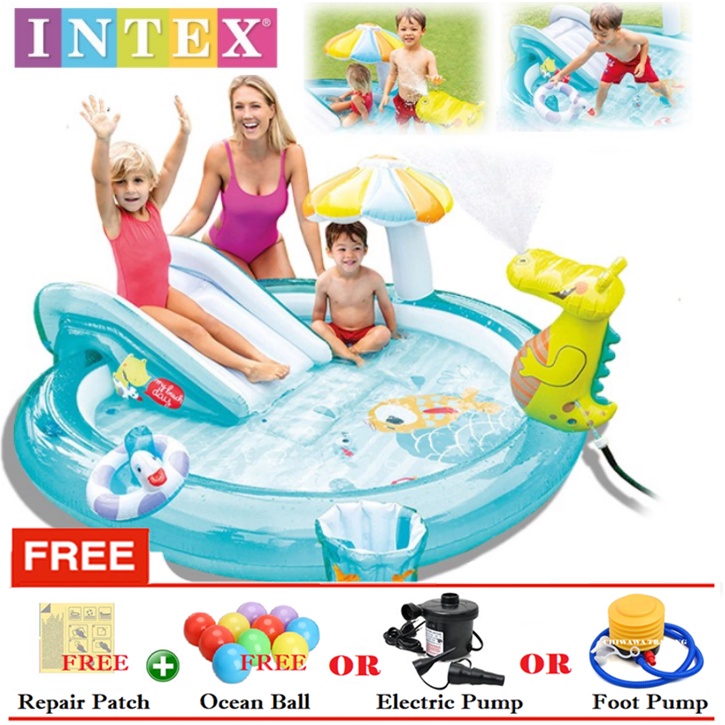 57165 Inflatable Swimming Pool Playground Slide Lifebuoy Fishing Toy ...