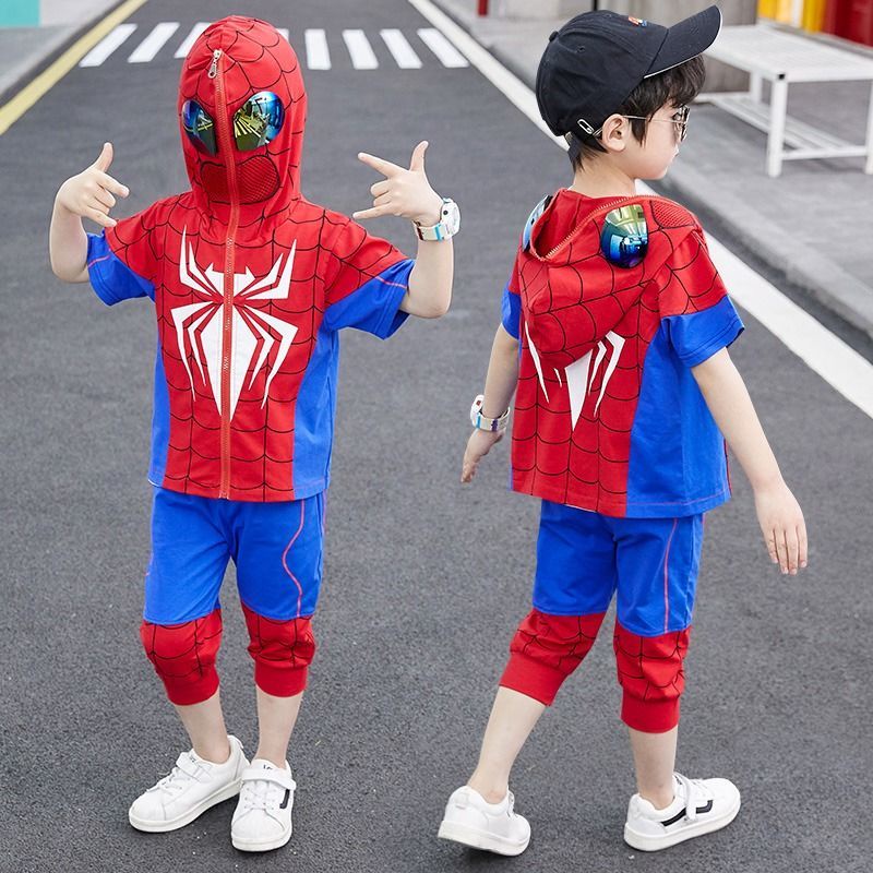 Kids Spiderman Shirt Jacket Baby Boys Spiderman Costume Suit Set Boy ...