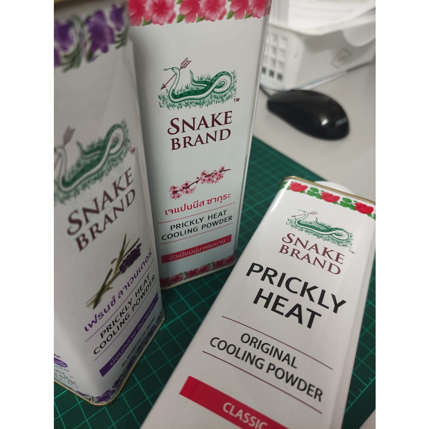 Snake Brand Prickly Heat Cooling Powder 泰国蛇粉 泰国蛇牌蛇粉 Classic Lavendar ...