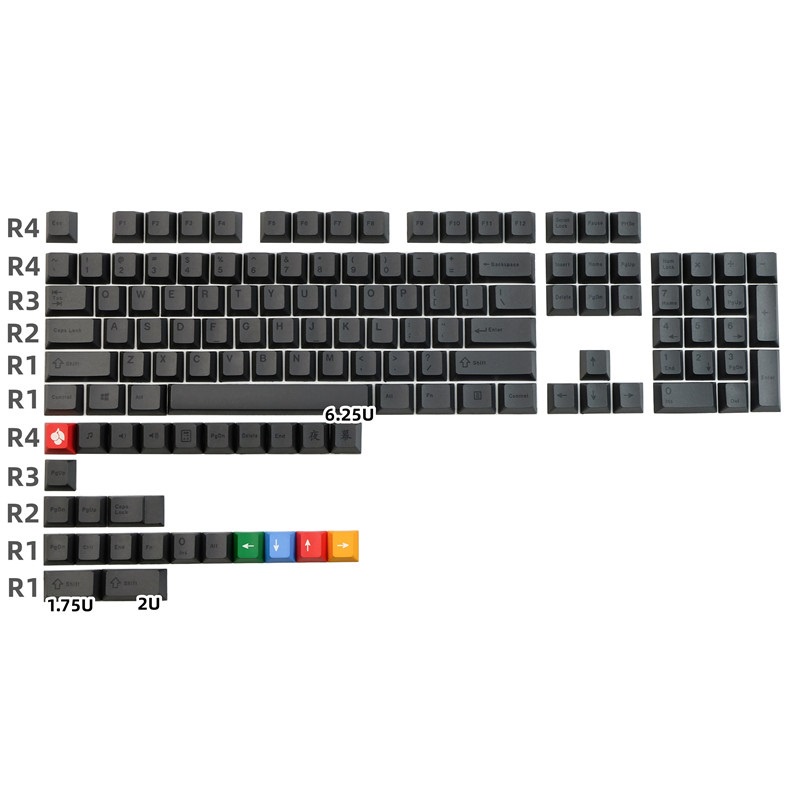 [Local] GMK dualshot Black on grey cherry Keycap mechanical keyboard ...