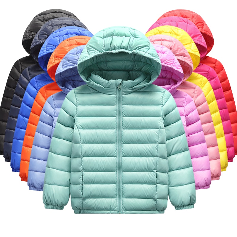 1-10 Years Baby Girls Boys Parka Light Jacket Kids Hood Duck Down Coat ...