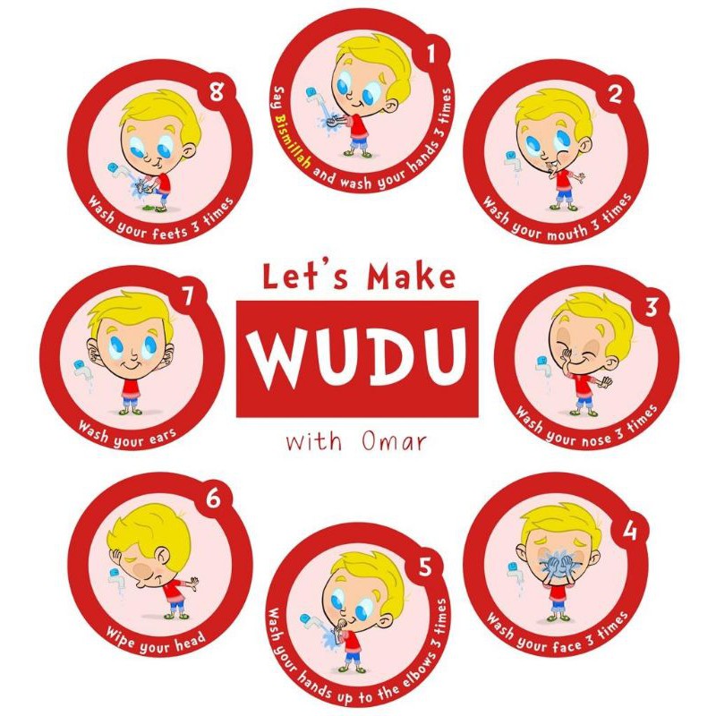 waterproof quality decal sticker ablution guide for muslim muslimah ...