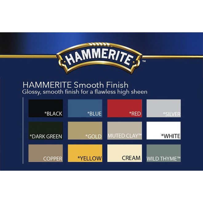 Hammerite Direct To Rust Metal Paint Smooth Finish 250ml/750ml (Various ...
