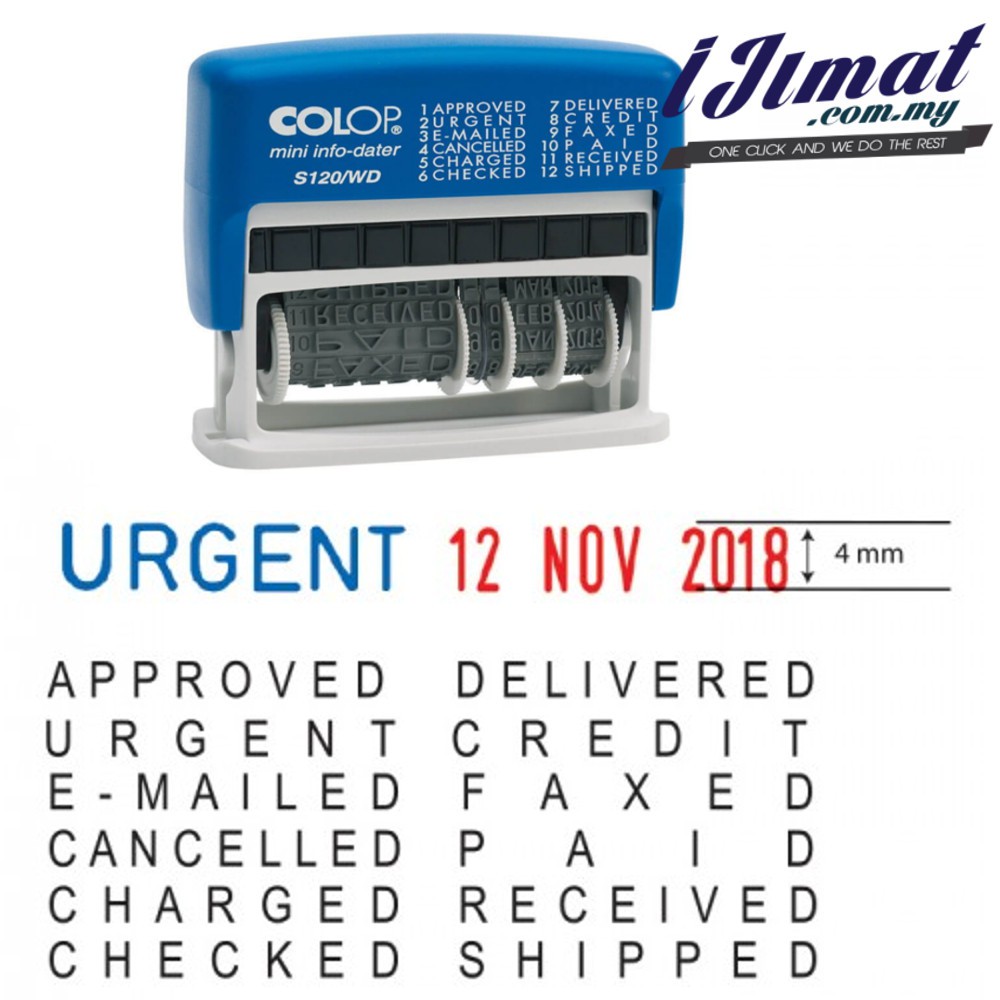 COLOP S120/WD S120WD Mini Info-Dater Self Ink Mini-Dater Pre Ink date ...