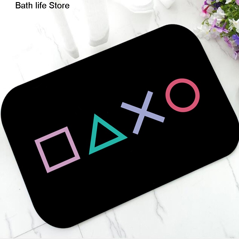 Cool Black Playstation Controller Buttons Gaming Welcome Doormat Video ...