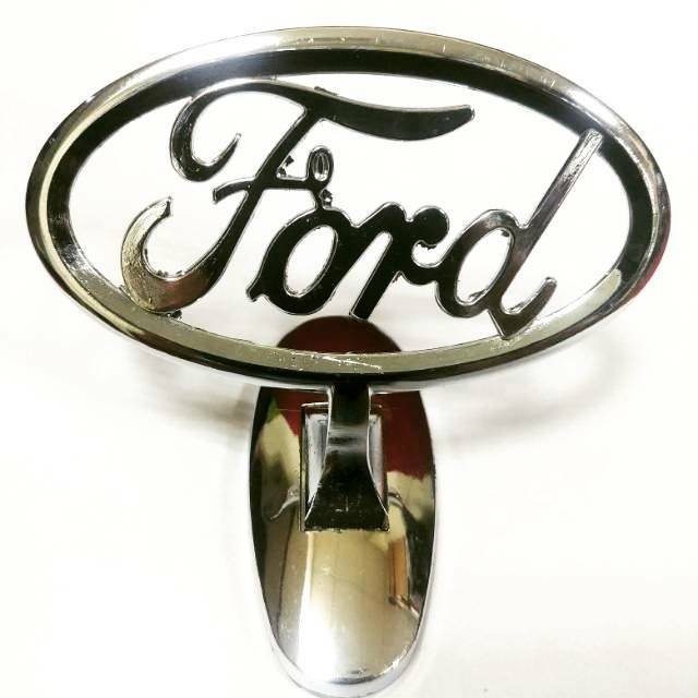 MESIN Universal CHROME IRON ENGINE HOOD FRONT FORD CAR LOGO EMBLEM ...