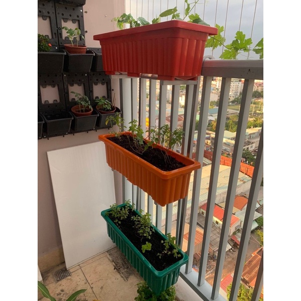 Combo 3-Storey Balcony Hangers (With Pots) | Shopee Singapore