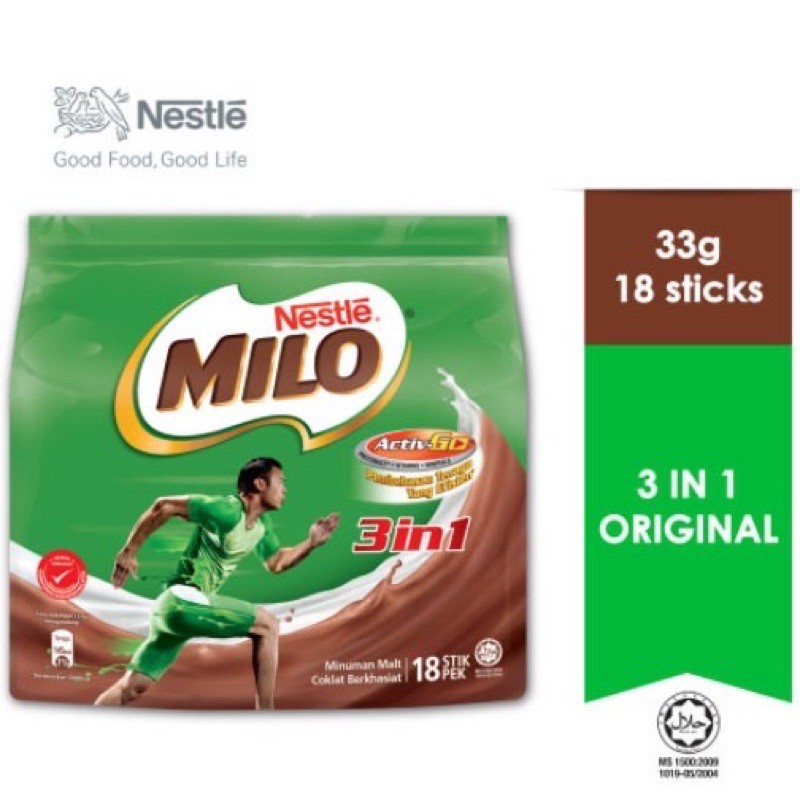 Milo 3 in 1 (33g x 18 sachets) | Shopee Singapore