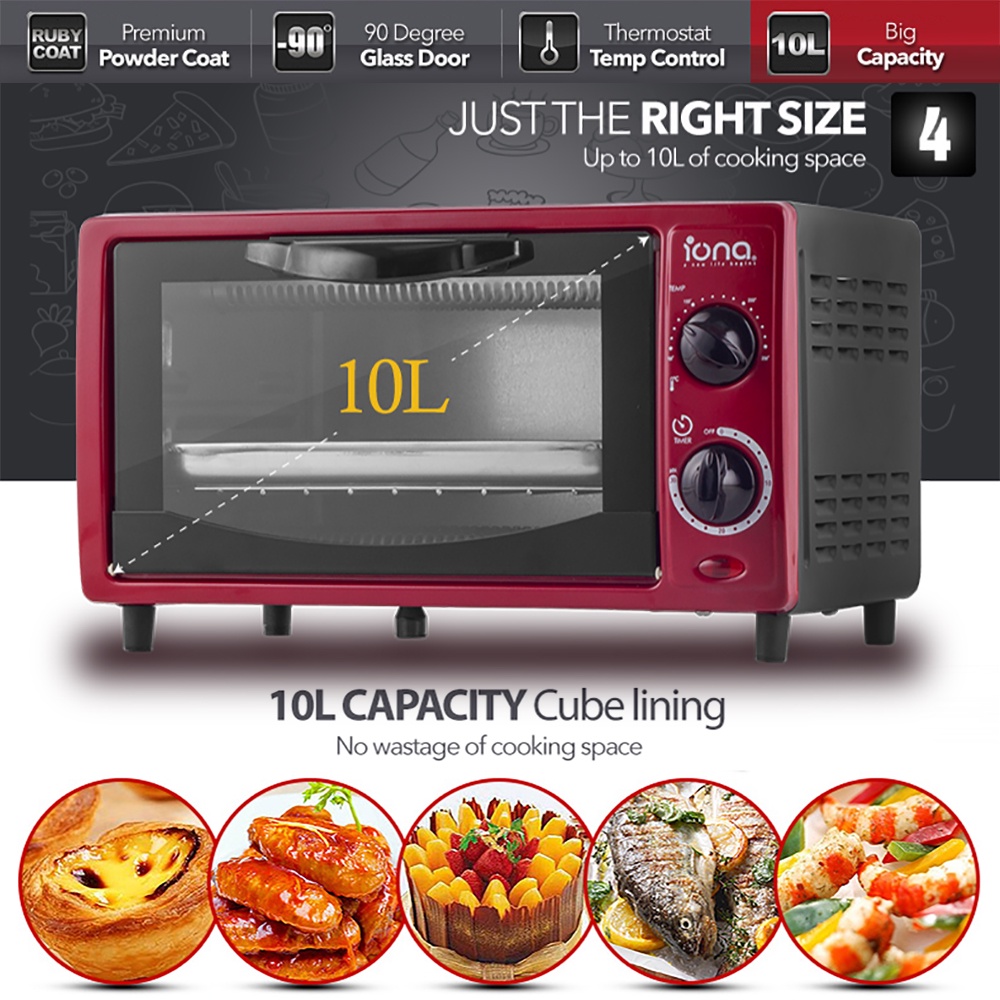 IONA 10L Small Mini Oven Toaster Bread | Electric Oven For Baking | 烤箱 ...