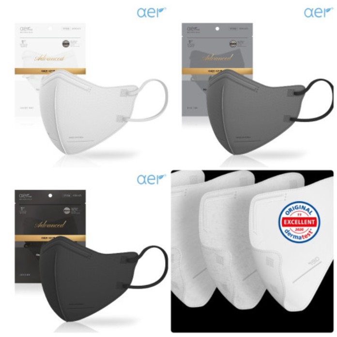 [Aer] Aer Advanced KF94 Premium Mask 10 EA / 3 Color (Dermatest ...