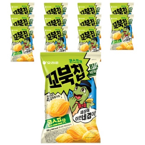 Korea Orion Turtle Chip 3 Flavors Corn Soup, Injeolmi, Chocolate ...