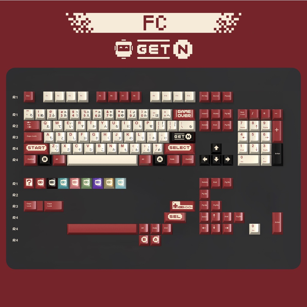 [In stock] Classic FC Dye Sub PBT Cherry Profile Keycap Set, inspired ...