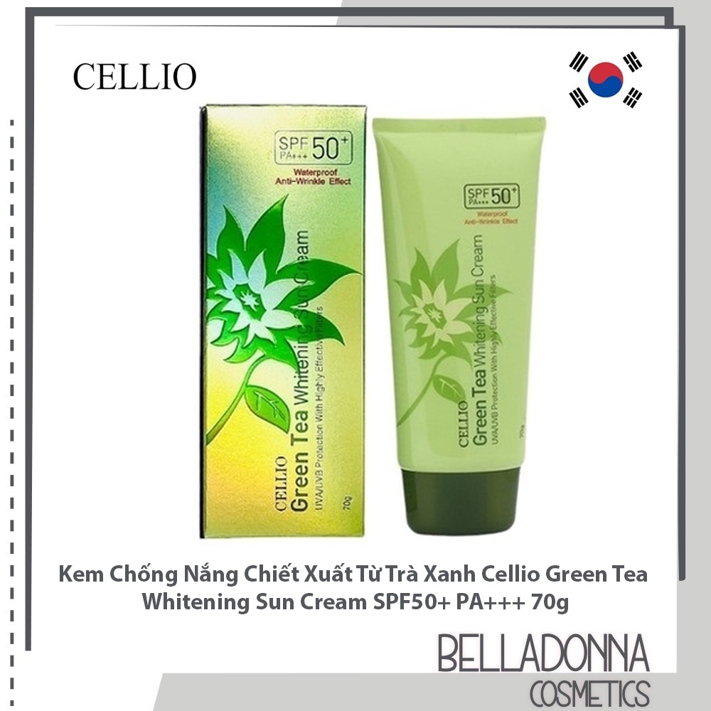 Cellio Green Tea Whitening Sun Cream SPF50+ PA+++ 70g | Shopee Singapore