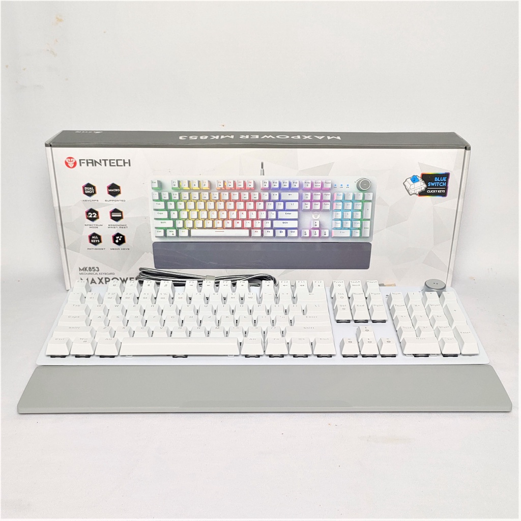 PUTIH Fantech MaxPower Mechanical Keyboard- MK 853 White | Shopee Singapore