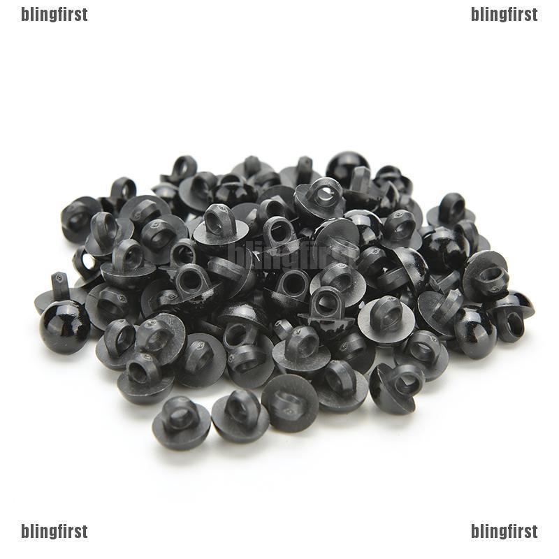 【∮】 100pcs Buttons Round Mushroom Domed Sewing Shank Black DIY Animal ...