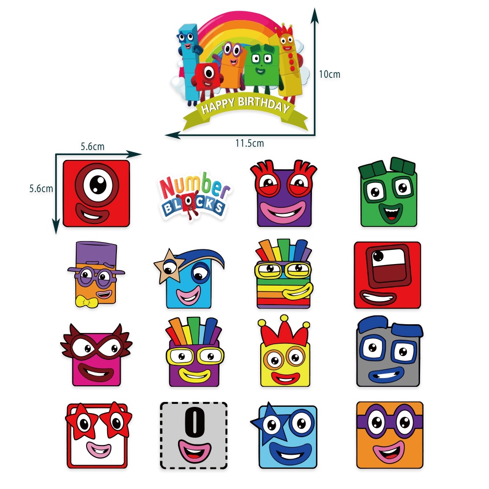 Number Blocks Happy Birthday Party Decorations NumberBlocks Banner Cake ...
