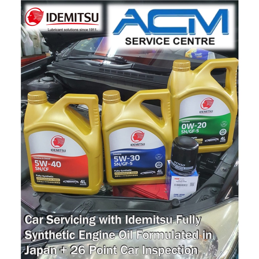 Car Servicing Package with Idemitsu Fully Synthetic Engine Oil ...